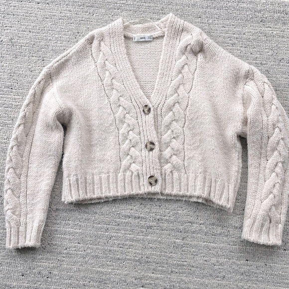 Mango | Sweaters | Cropped Mango Cable Cardigan Euc | Poshmark